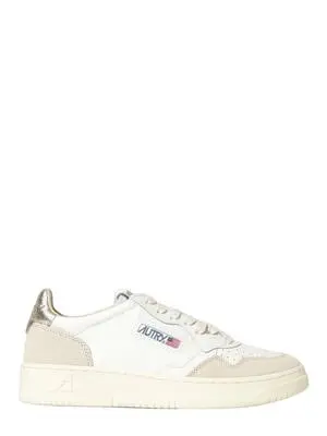 AUTRY Autry Medalist Low Bi Leather Sneakers With Perforated Toe Beige