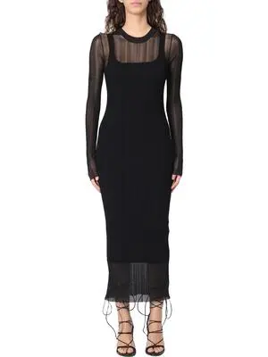 Sportmax Ribbed Mesh Dress - Black