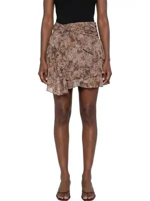 Isabel Marant Étoile Isabel Marant Camia Printed Cotton Skirt Ocher