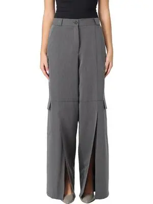 Pinko Tailored Wide-leg Trousers With Belted Detail - Grey