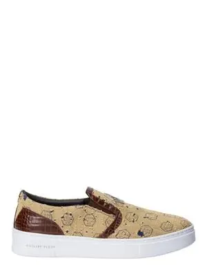 Philipp Plein Hexagon Jacquard Canvas Slip-on Sneakers - Brown