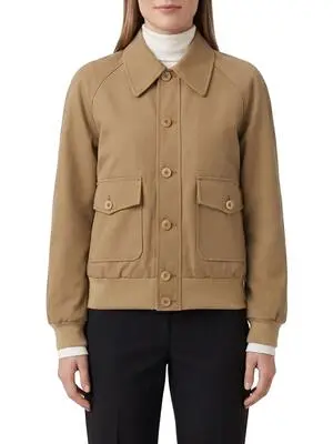 A.p.c. Cotton Blend Bomber Jacket - Beige
