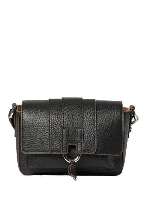 Hogan Flap Trend Leather Bag - Black