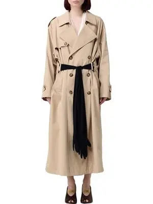MAISON MARGIELA Double Breasted Oversized Trench Coat - Beige