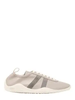 Fabiana Filippi Nappa Leather And Suede Low Top Sneakers - Grey