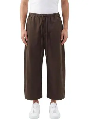 ENTIRE STUDIOS Wide Leg Cotton Trousers - Brown