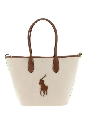 Polo Ralph Lauren Canvas And Leather Shoulder Bag - Brown