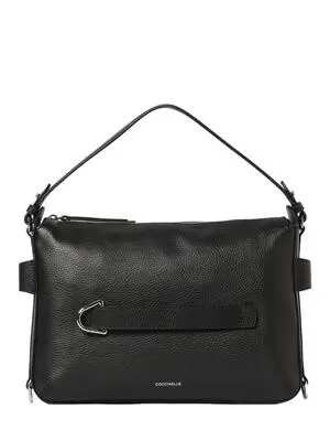 COCCINELLE Gretel Grained Leather Shoulder Bag - Black