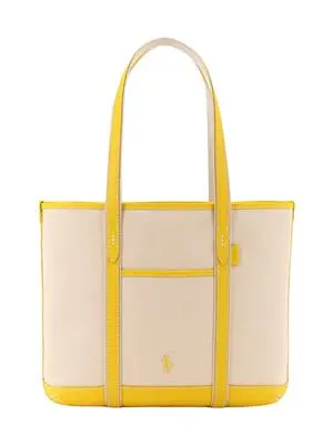 Polo Ralph Lauren Canvas And Leather Shoulder Bag - Yellow