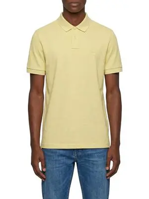 BOSS Basic Cotton Polo Shirt Yellow