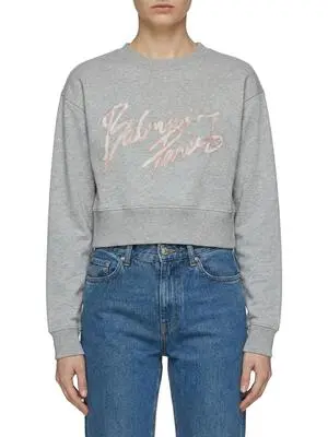 Balmain Cropped Sweatshirt - Grey