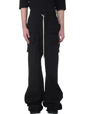 Rick Owens Cotton Flared Cargo Trousers - Black