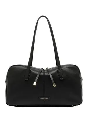 GIANNI CHIARINI Aryna Hammered Leather Shoulder Bag - Black