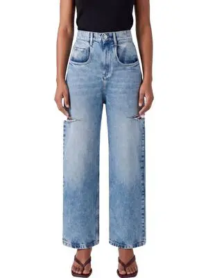 MAISON MARGIELA Straight Leg Jeans With Knee Slits - Denim