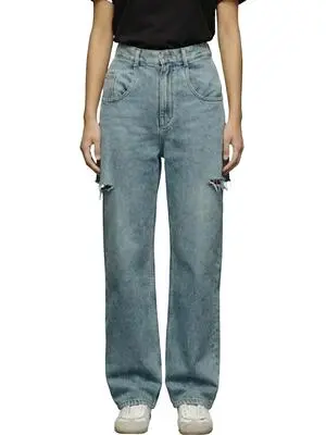 MAISON MARGIELA Straight Leg Jeans With Knee Slits - Denim