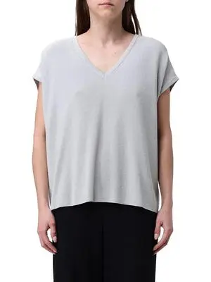 Fabiana Filippi V-neck Cotton Blend Sweater - Sky