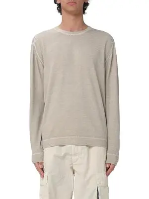 C.P. COMPANY Crew Neck Long Sleeve Cotton Sweater - Beige