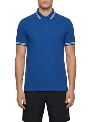 BOSS Basic Cotton Polo Shirt Blue