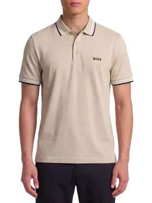 BOSS Basic Cotton Polo Shirt Camel