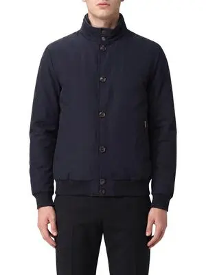 MOORER Padded Bomber Jacket In Technical Fabric - Blue