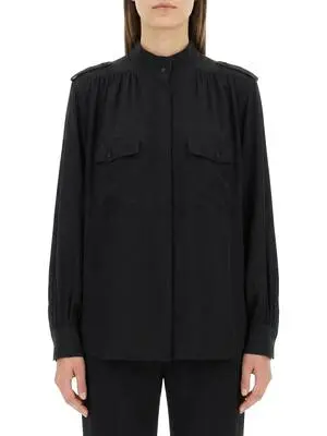 Chloé Chloé Band Collar Shirt Black