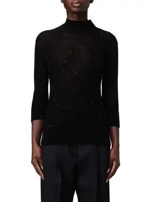 GENNY Embellished Fine Knit Jumper - Black