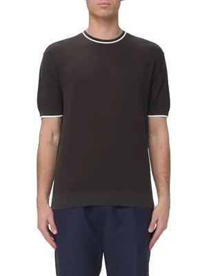 PAOLO PECORA Cotton Crew Neck Pullover - Brown