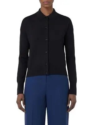 Max Mara Ribbed Cardigan - Black