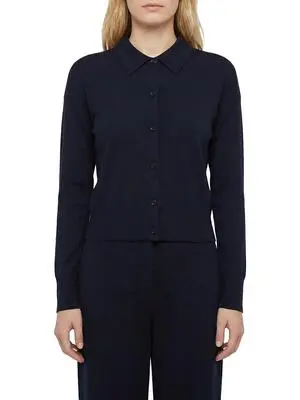 Max Mara Ribbed Knit Cardigan - Blue