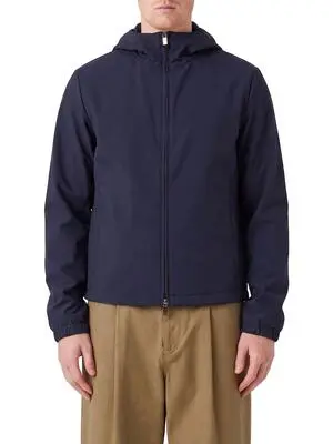 Paul & Shark Hooded Technical Fabric Windbreaker Jacket - Blue