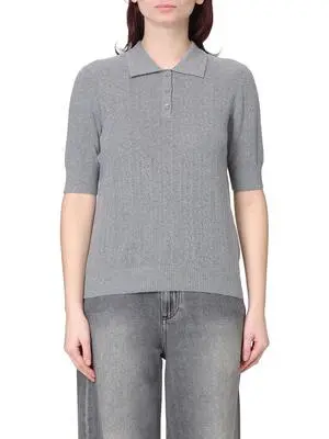 LISA YANG Textured Knit Polo Shirt - Grey