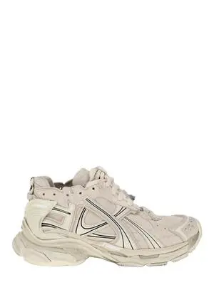 Balenciaga Paneled Lace-up Sneakers - Beige