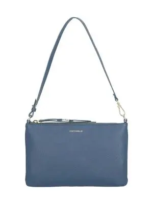COCCINELLE C-easy Hammered Leather Pouch Blue