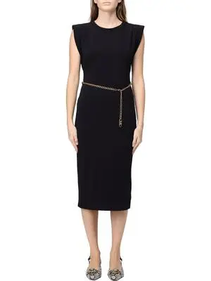 Michael Kors Sleeveless Chain Belted Dress - Black