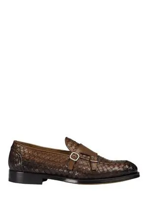 DOUCAL'S Woven Monk Strap Loafers - Leather