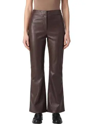 Max Mara Sublime Flared Mid-rise Calfskin Leather Pants - Brown