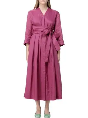 Max Mara Ramie And Silk Midi Dress - Violet