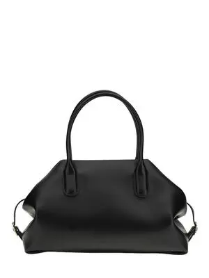 THEMOIRE Vegan Leather Talia Trunk Medium Bag - Black
