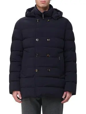 MOORER Quilted Double-breasted Jacket With Hood - Blue