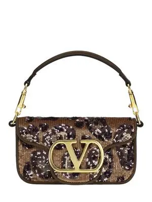 Valentino Garavani Small Embroidered Animalier Locò Bag - Beige