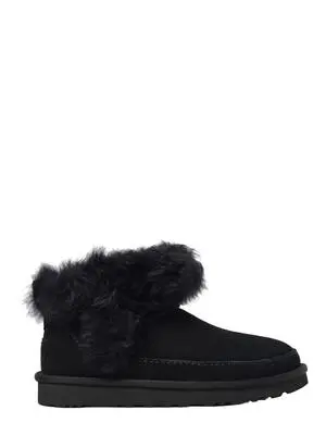 UGG Ankle Boots With Fur Trim - Black