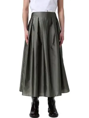 Max Mara Silk Blend Satin Midi Skirt - Olive