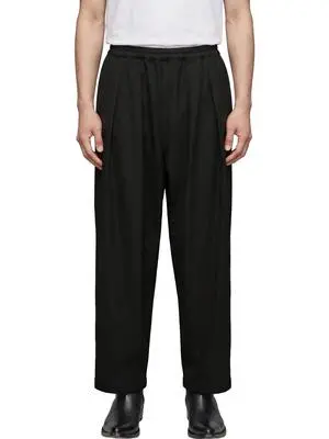MAISON MARGIELA Cotton Blend Wide Leg Trousers - Black