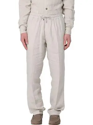 Boglioli Linen Drawstring Trousers - Beige