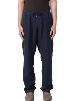 Boglioli Linen Drawstring Trousers - Blue