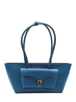 COCCINELLE Coccinelle Grained Leather Beat Double Shoulder Bag Blue
