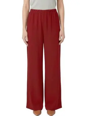 Max Mara Stretch Silk Palazzo Trousers - Red