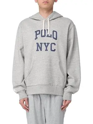 Polo Ralph Lauren Cotton Blend Hoodie With Logo - Grey