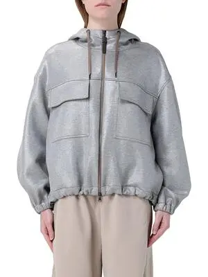 Brunello Cucinelli Hooded Bomber Jacket - Silver
