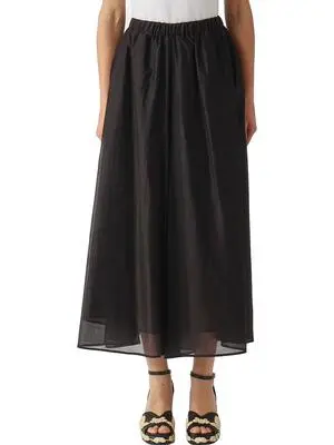 MEIMEIJ Cropped Chiffon Trousers - Black